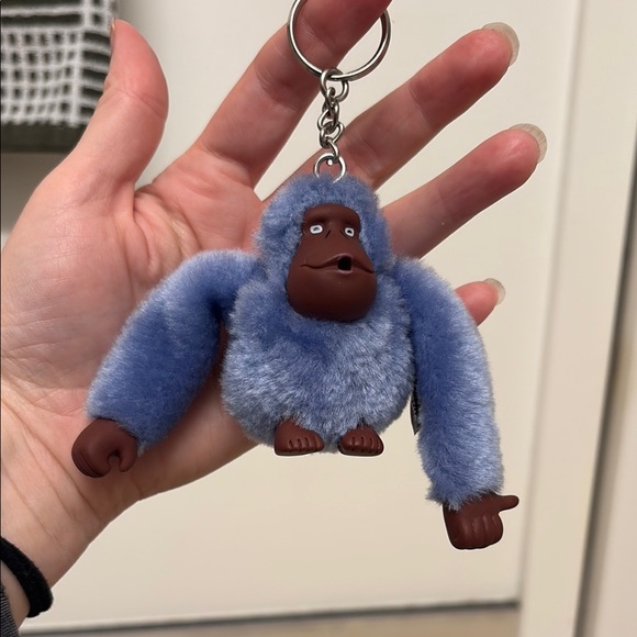 Kipling | Accessories | Blue Furry Gorilla Keychain | Poshmark